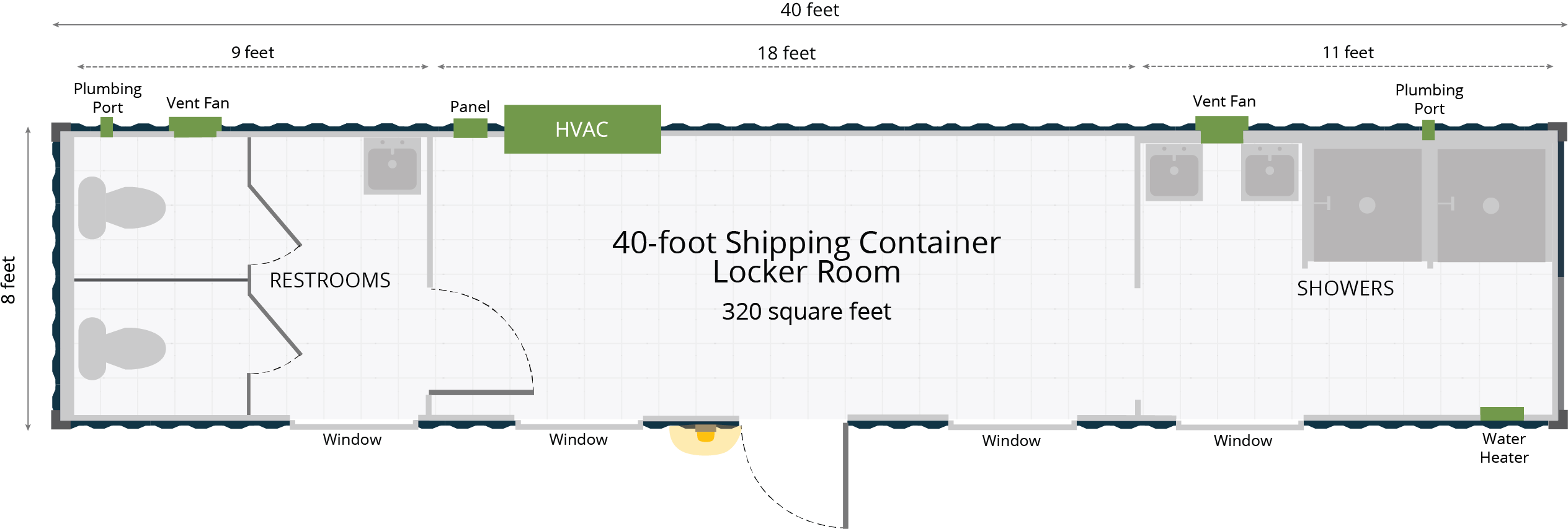 Shipping Container Locker Room | Falcon Structures